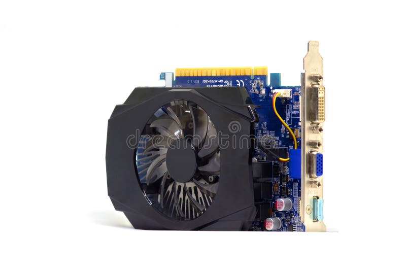 Video Card on a White Background, PC Hardware Stock Photo - Image of ...