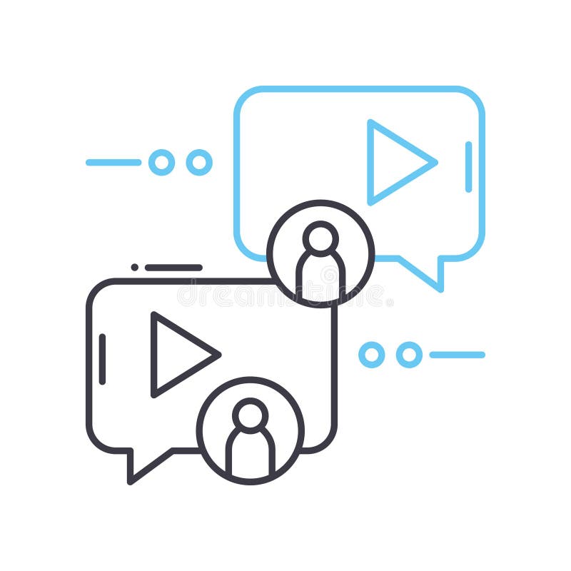 Video Chart Line Icon, Outline Symbol, Vector Illustration, Concept ...