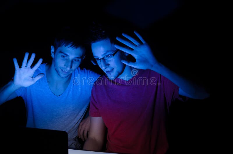 Video chat greetings stock photo. Image of friendship - 35001978