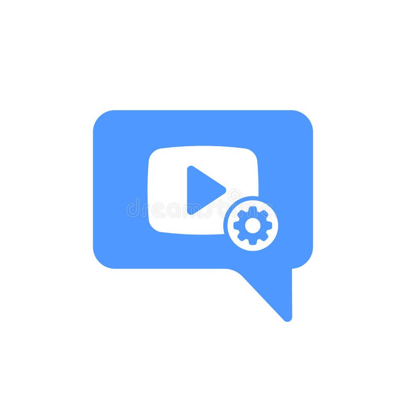 Video Chat Icon with Settings Sign. Video Chat Icon and Customize ...
