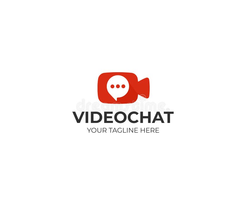 Video Chat Logo Template. Video Camera and Speech Bubble Vector Design ...