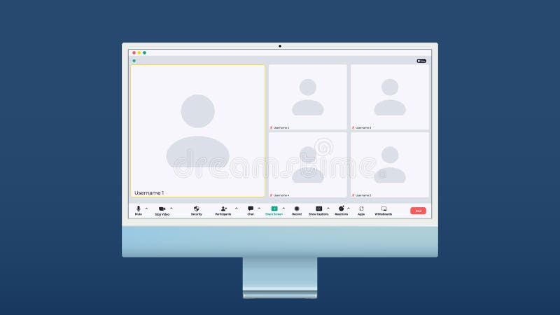 Video Chat User Interface, Video Calls Window Overlay Stock Vector ...
