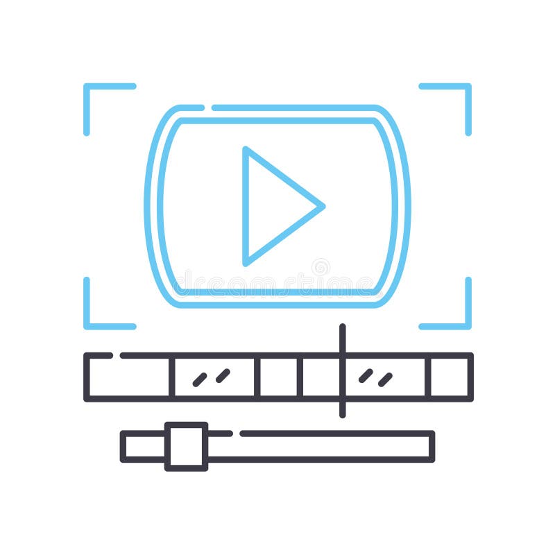 Video Clips Line Icon, Outline Symbol, Vector Illustration, Concept ...