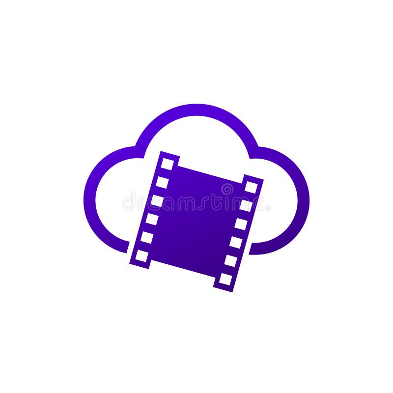 Video in Cloud Icon with Film Strip Stock Illustration - Illustration ...