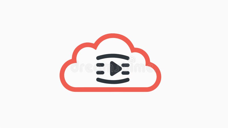 Professional Video Cloud Outline Icon Vector Illustration Stock Vector ...