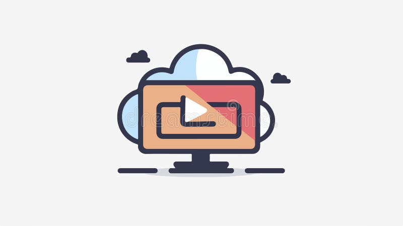 Professional Video Cloud Outline Icon Vector Illustration Stock Vector ...