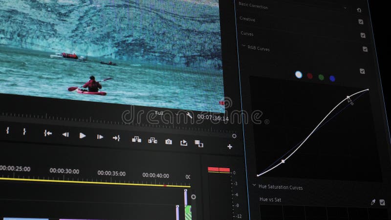 Video Color Grading Panel with RGB Curves and Playback Controls Stock ...
