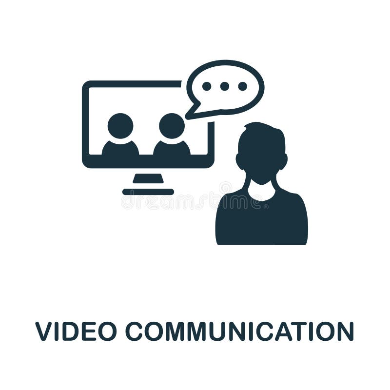 Video Communication Icon. Monochrome Simple Video Communication Icon ...