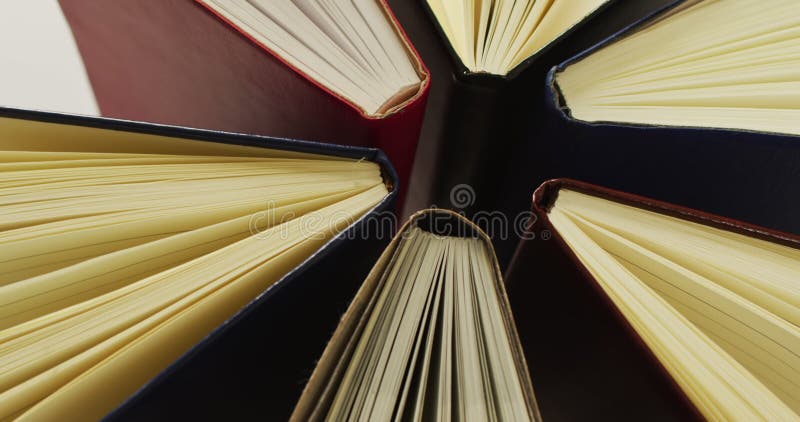Video of Composition with Diverse Books Standing on Brown Surface Stock ...