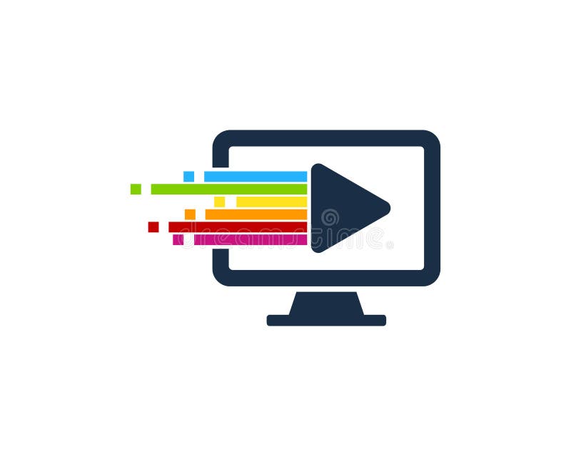 Video Computer Icon Logo Design Element Stock Vector - Illustration of ...