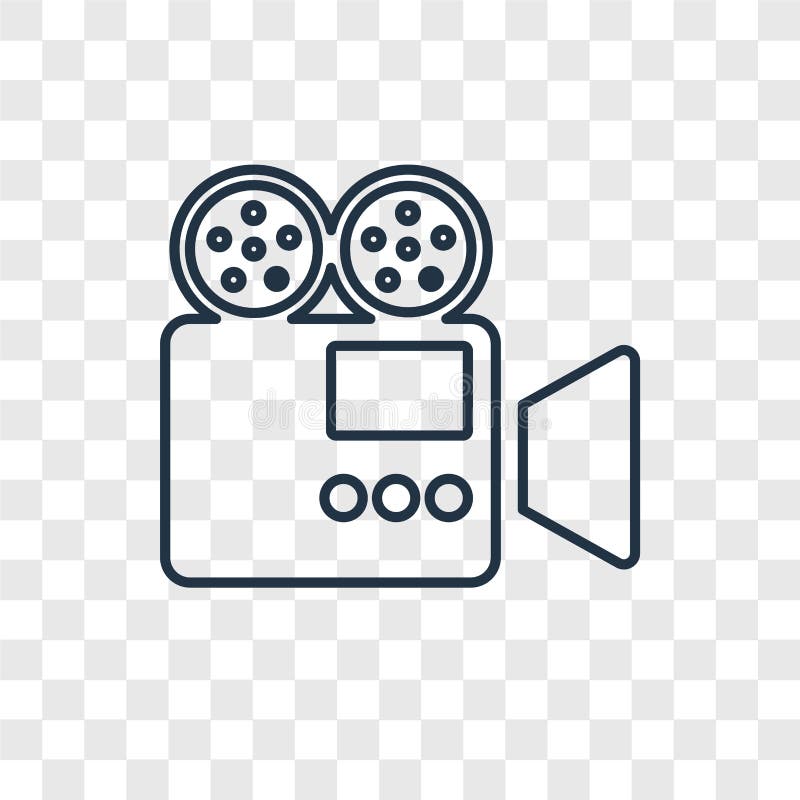 Video Concept Vector Linear Icon Isolated On Transparent Background ...
