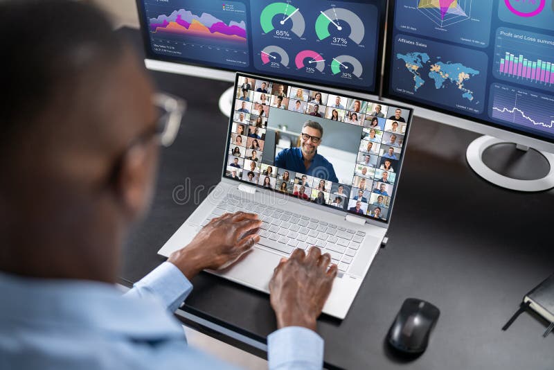 Video Conference Business Call. African Conferencing Stock Image ...