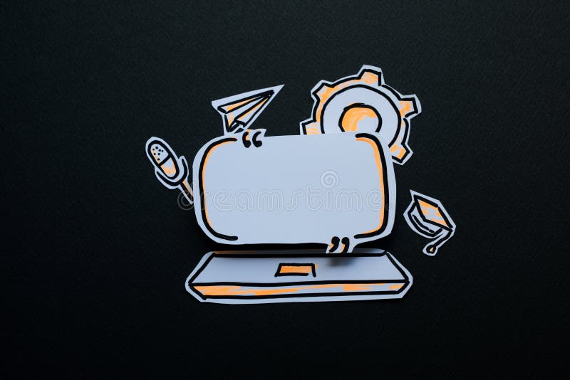 Video Conference Call Communication Paper Icon. Stock Image - Image of ...