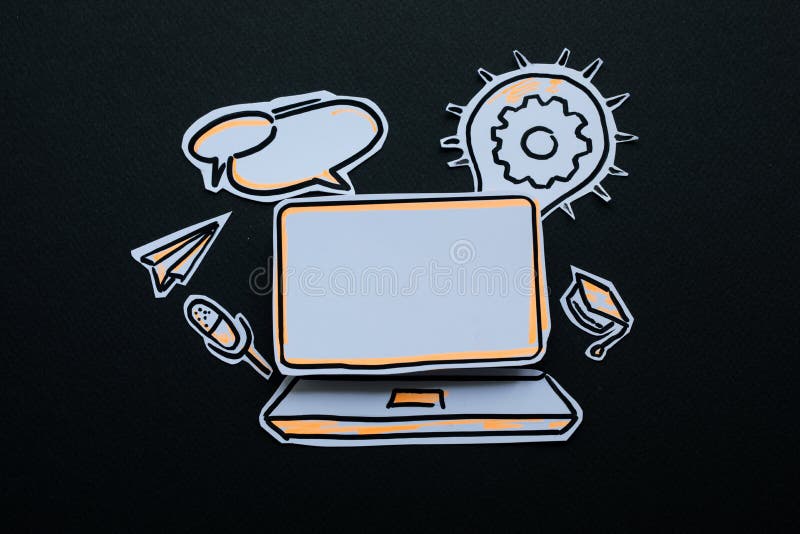 Video Conference Call Communication Paper Icon. Stock Image - Image of ...