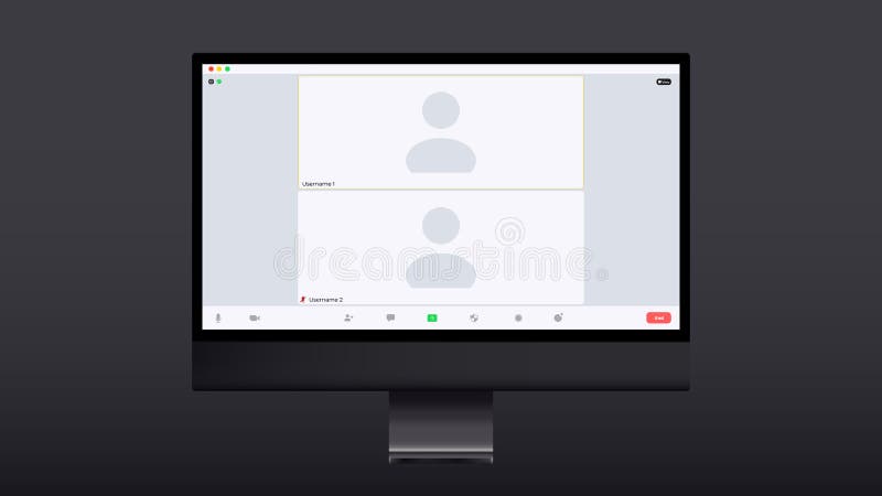 Video Conference Call Interface Vector Template. Online Communication ...