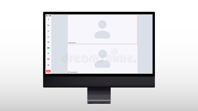 Video Conference Call Interface Vector Template. Online Communication ...