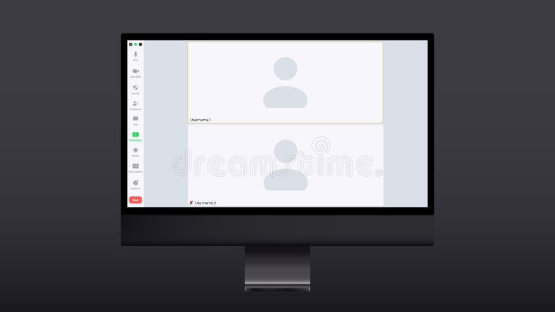 Video Conference Call Interface Vector Template. Online Communication ...