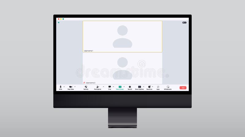 Video Conference Call Interface Vector Template. Online Communication ...