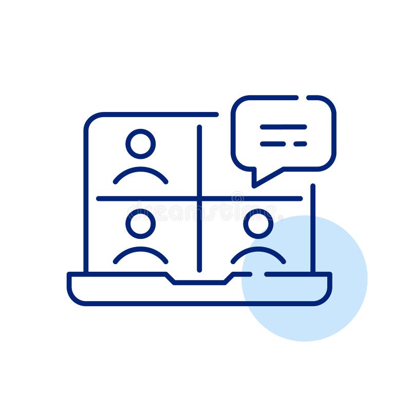 VIdeo Conference Call on Laptop. Digital Classroom. Online Learning ...