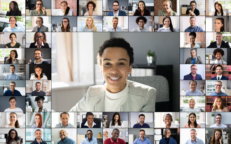 Video Conference Call Screen Stock Image - Image of meeting, happy ...