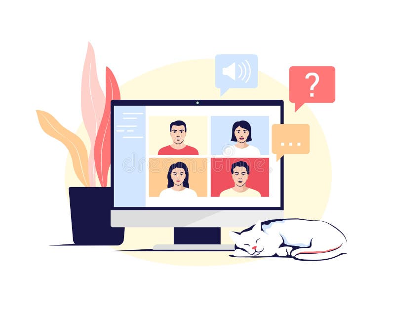 Video Conference Cat Stock Illustrations – 431 Video Conference Cat ...