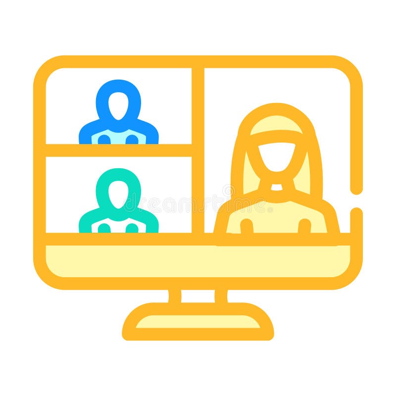 Video Conference Computer Software Color Icon Vector Illustration Stock ...
