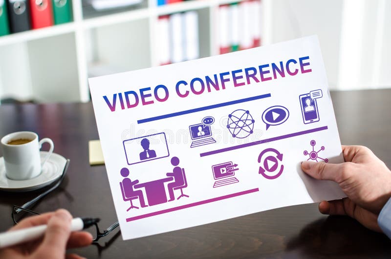 Video Conference Concept on a Paper Stock Image - Image of ...