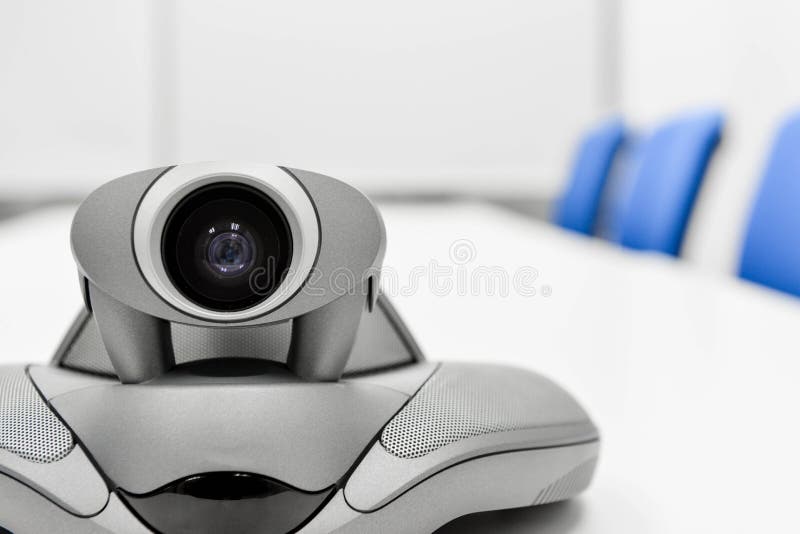 Video Conference Device in the Meeting Room Stock Photo - Image of lens ...