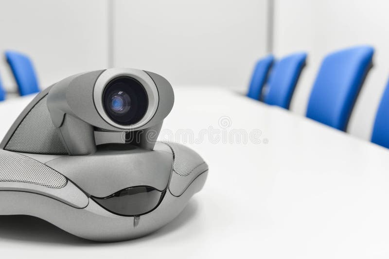 Video Conference Device in the Meeting Room Stock Image - Image of ...