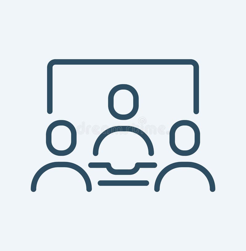 Video Conference and Group Call Icon Set with Editable Stroke and White ...