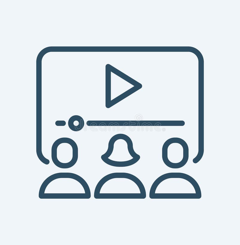 Video Conference and Group Call Icon Set with Editable Stroke and White ...