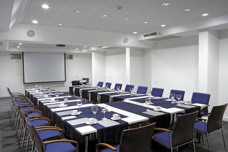 Video Conference Hall, Wide-angle Overview. Stock Photo - Image of ...