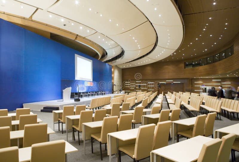Video Conference Hall, Wide-angle Overview. Stock Photo - Image of ...