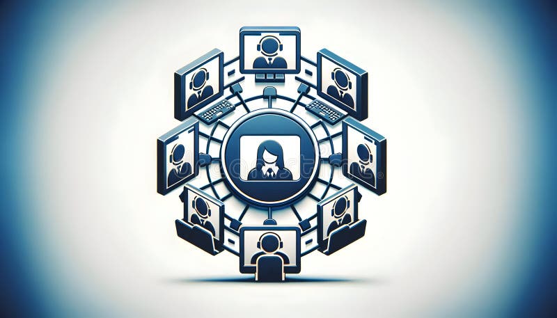 Video Conference Icon Concept As an Icon Showing Multiple Video Call ...