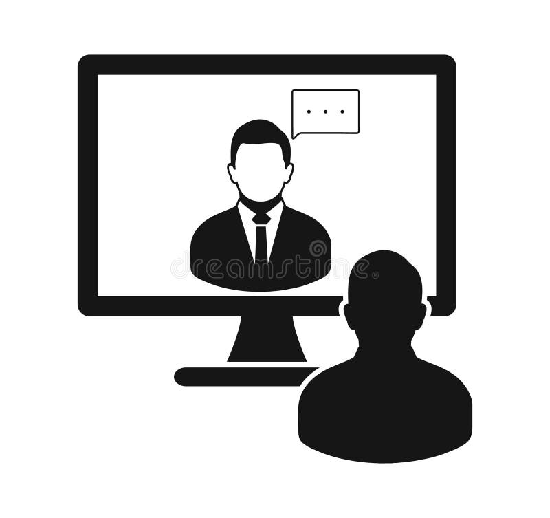 Video Conference Icon. Flat Style Vector Stock Vector - Illustration of ...