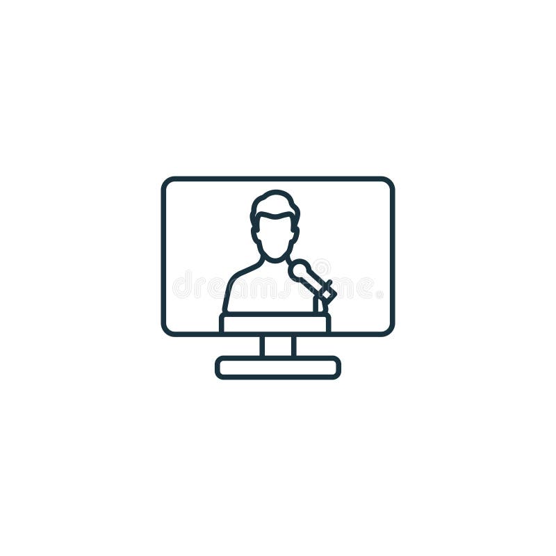 Video Conference Icon. Monochrome Simple Remote Work Icon for Templates ...