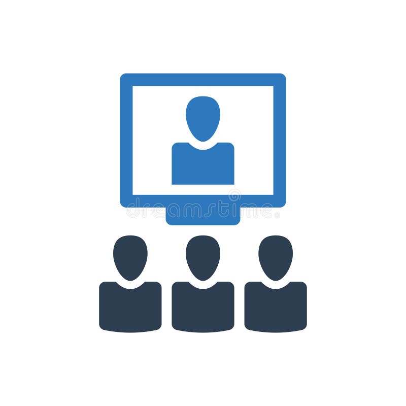 Video Conference Lecture and Online Video Call Icon Stock Vector ...