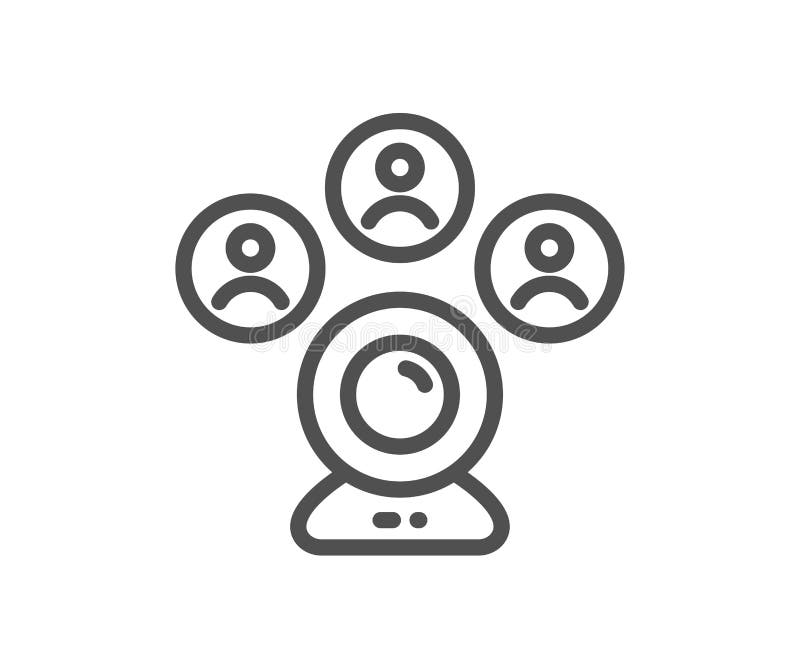 Video Conference Line Icon. Online Meeting Sign. Vector Stock Vector ...