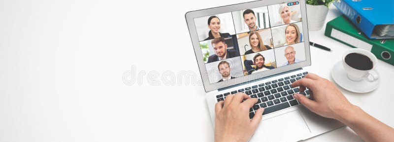 Video Conference with Multiple Employees Stock Image - Image of casual ...