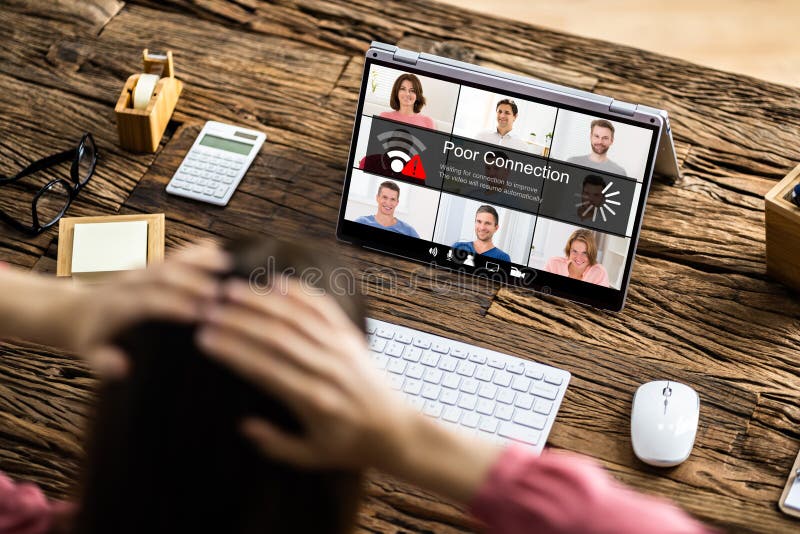 Video Conference Slow Internet Connection Stock Image - Image of ...