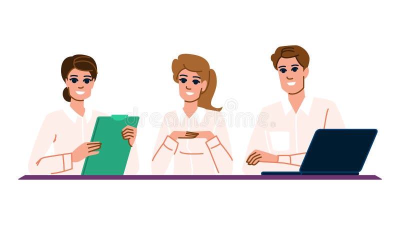 Video Conference Team Work Vector Stock Vector - Illustration of ...