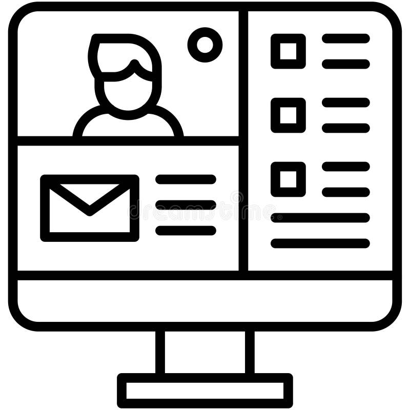 Video Conference, Telecommuting or Remote Work Icon Stock Vector ...