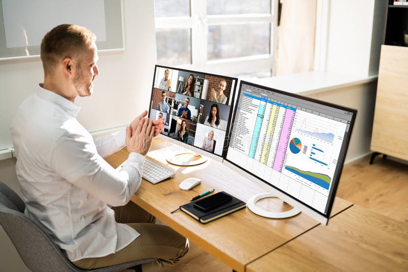 Video Conference Training Business Call Stock Image - Image of people ...