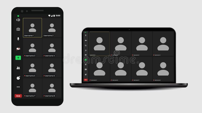 Video Conferencing User Interface. Online Conference Meeting. Stock ...