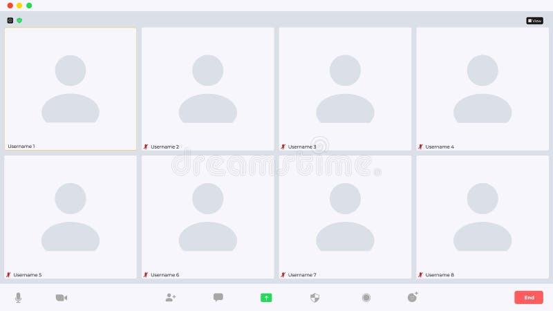 Video Conference User Interface. Video Call Screen Interface Template ...
