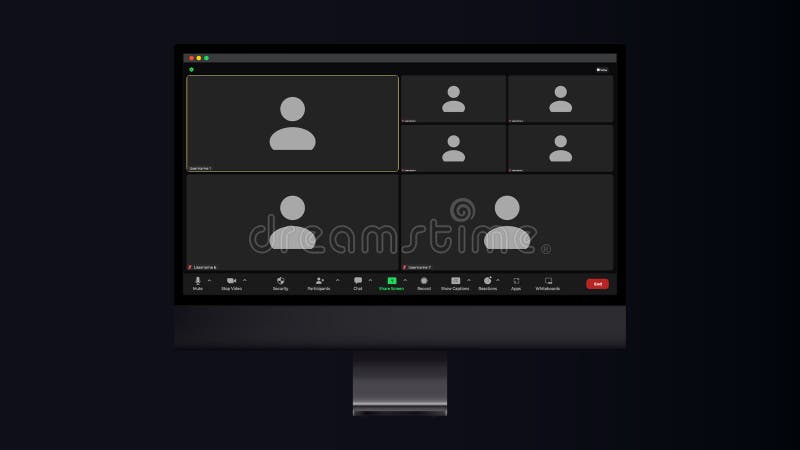 Video Conference User Interface. Video Call Screen Interface Template ...
