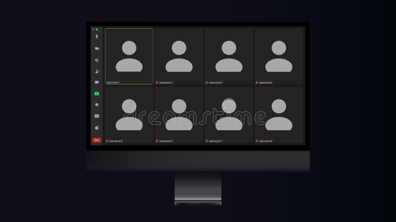 Video Conference User Interface. Video Call Screen Interface Template ...