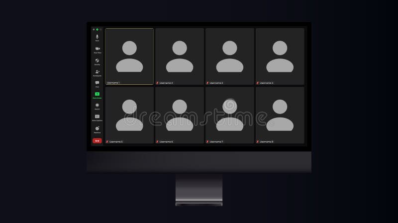 Video Conference User Interface. Video Call Screen Interface Template ...