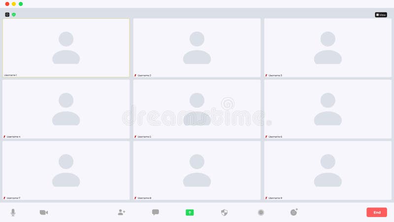 Video Conference User Interface. Video Call Screen Interface Template ...