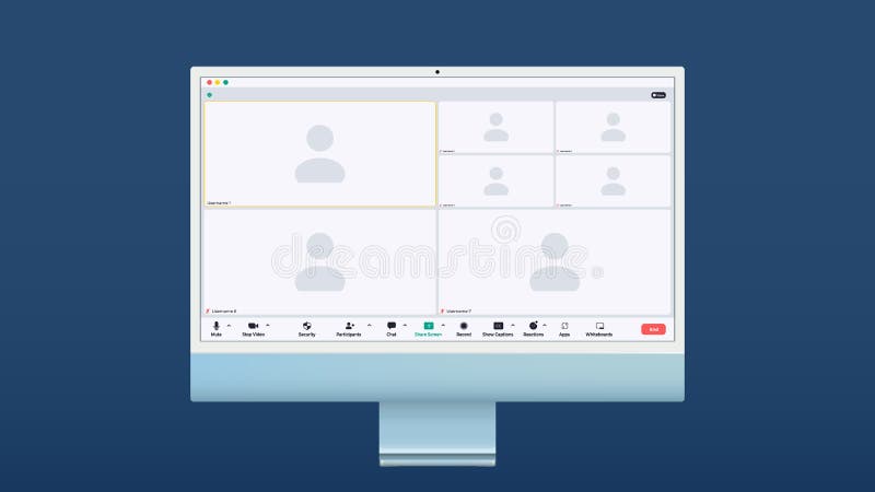 Video Conference User Interface, Video Conference Calls Window Overlay ...